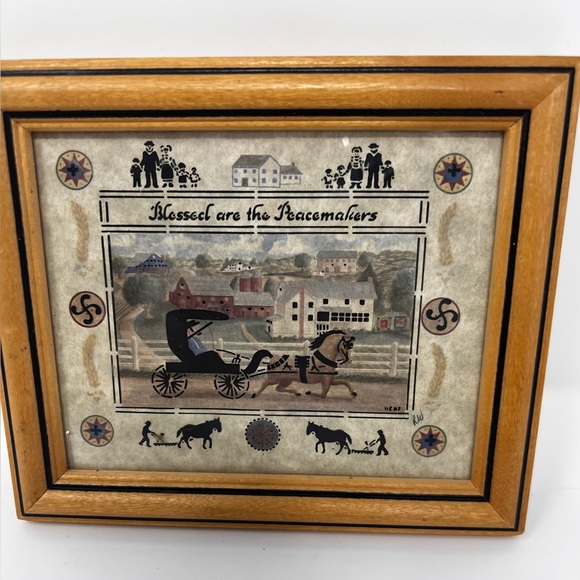 Other | Framed Amish Folk Art Blessed Are The Peacemakers Designs With ...